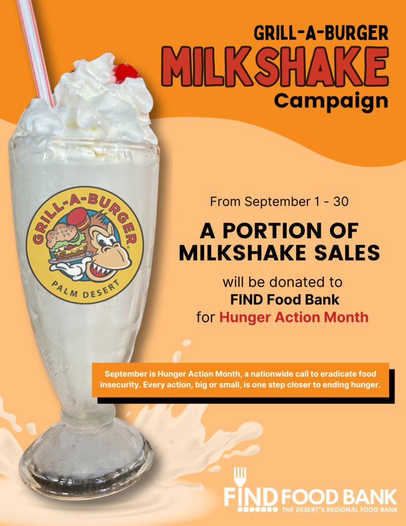 Milkshake Campaign at Grill-a-Burger - FIND Food Bank