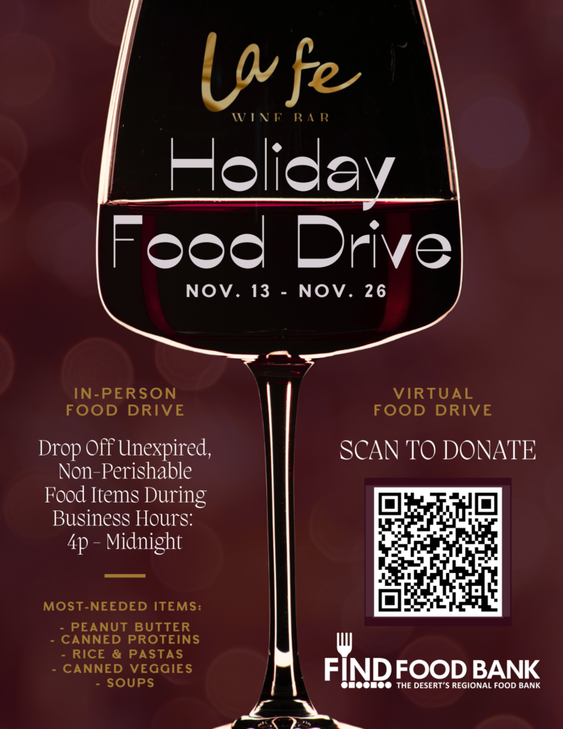La Fe Wine Bar Holiday Food Drive - FIND Food Bank