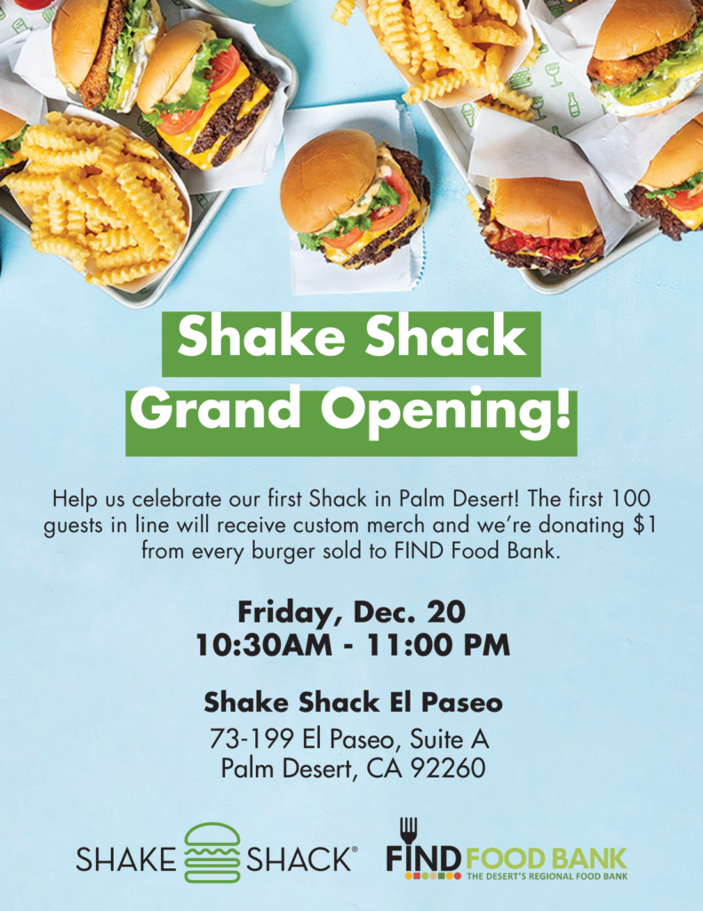 Shake Shack Grand Opening & FIND Fundraiser - FIND Food Bank